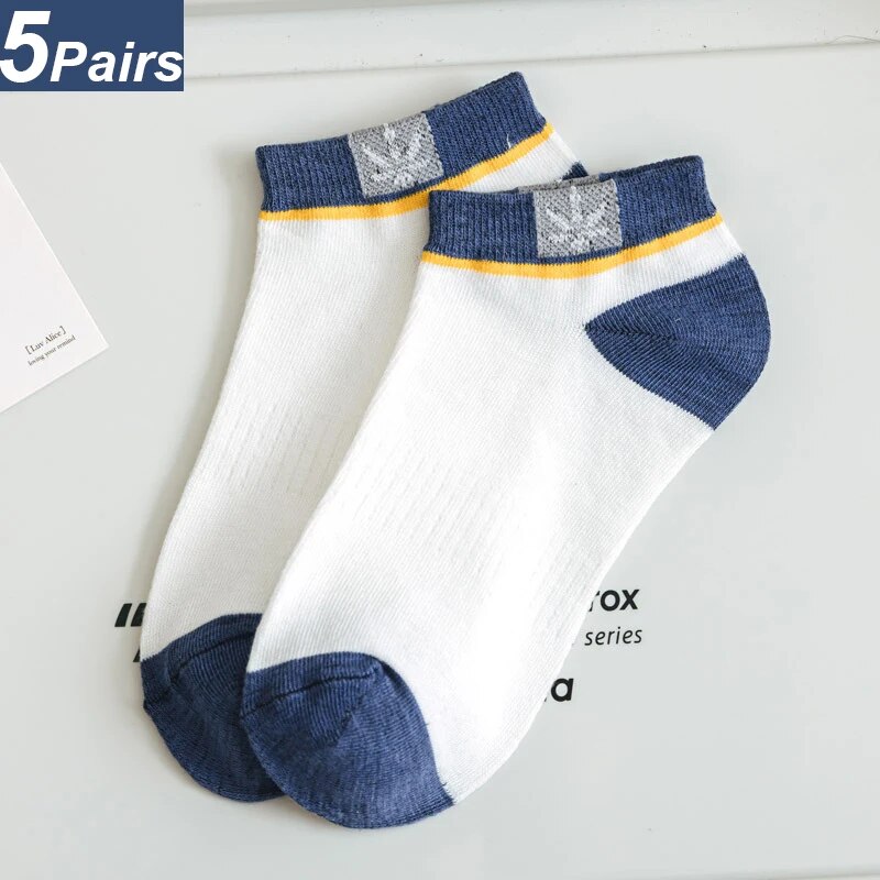5Pairs Fashion Socks for Men's Summer Thin Sweat-absorbing and ...