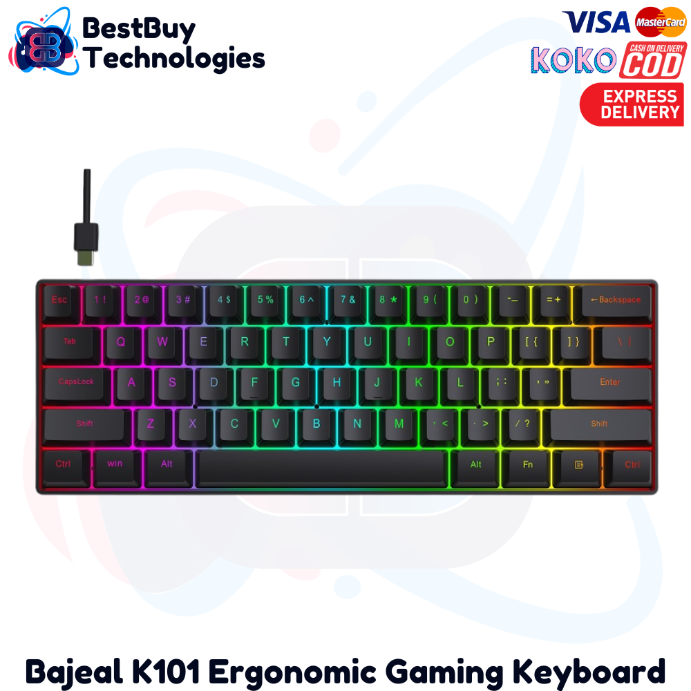 Bajeal K101 Ergonomic Waterproof Mechanical RGB Gaming Keyboard | Daraz.lk