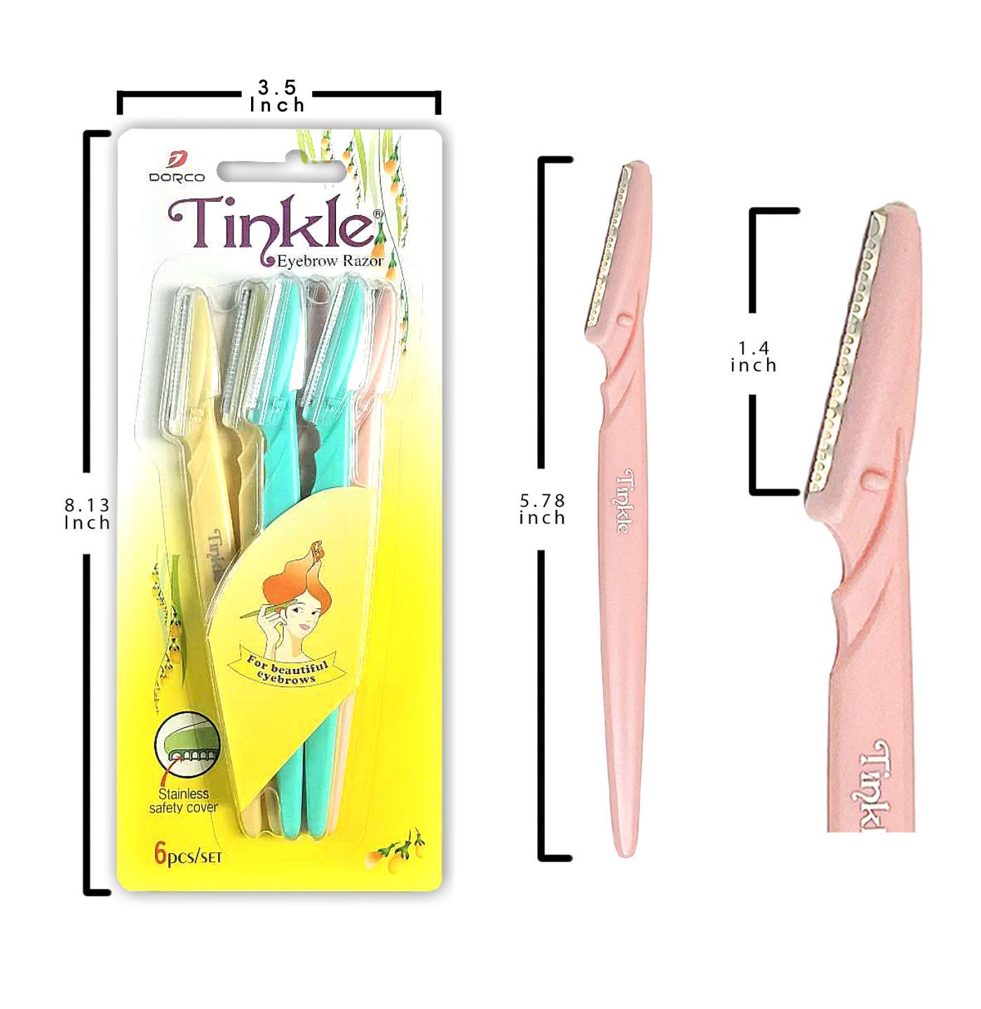 Pack of 3 Tinkle Eyebrow Razor, Facial Hair Remover Eyebrow Trimmer ...