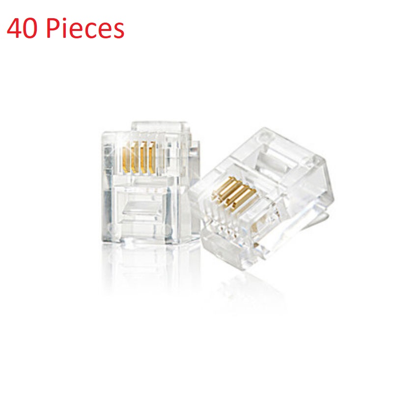 RJ11 Modular Plugs 6P4C For Solid Connectors 10, 20, 30, 40, 50, 60, 70 ...