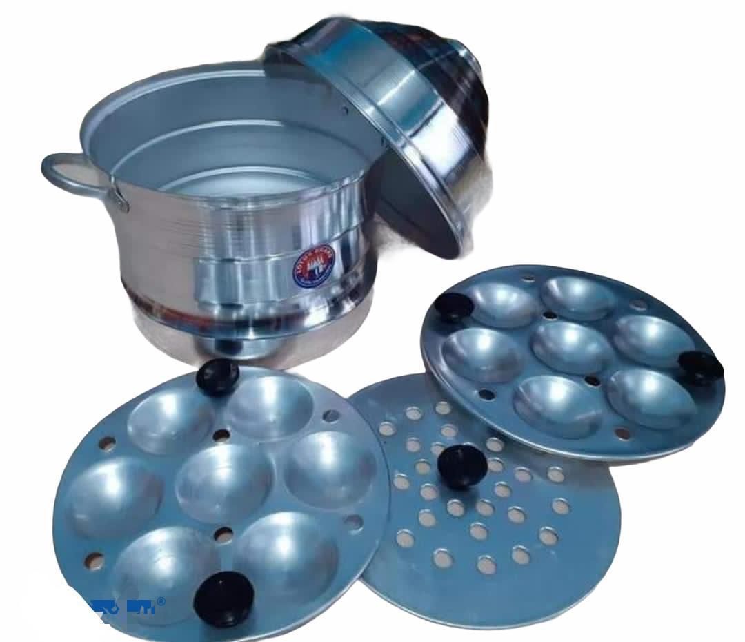 Aluminium Idli Make Idly Steamer Cooker with 2 Idly Plates (14 idly ...