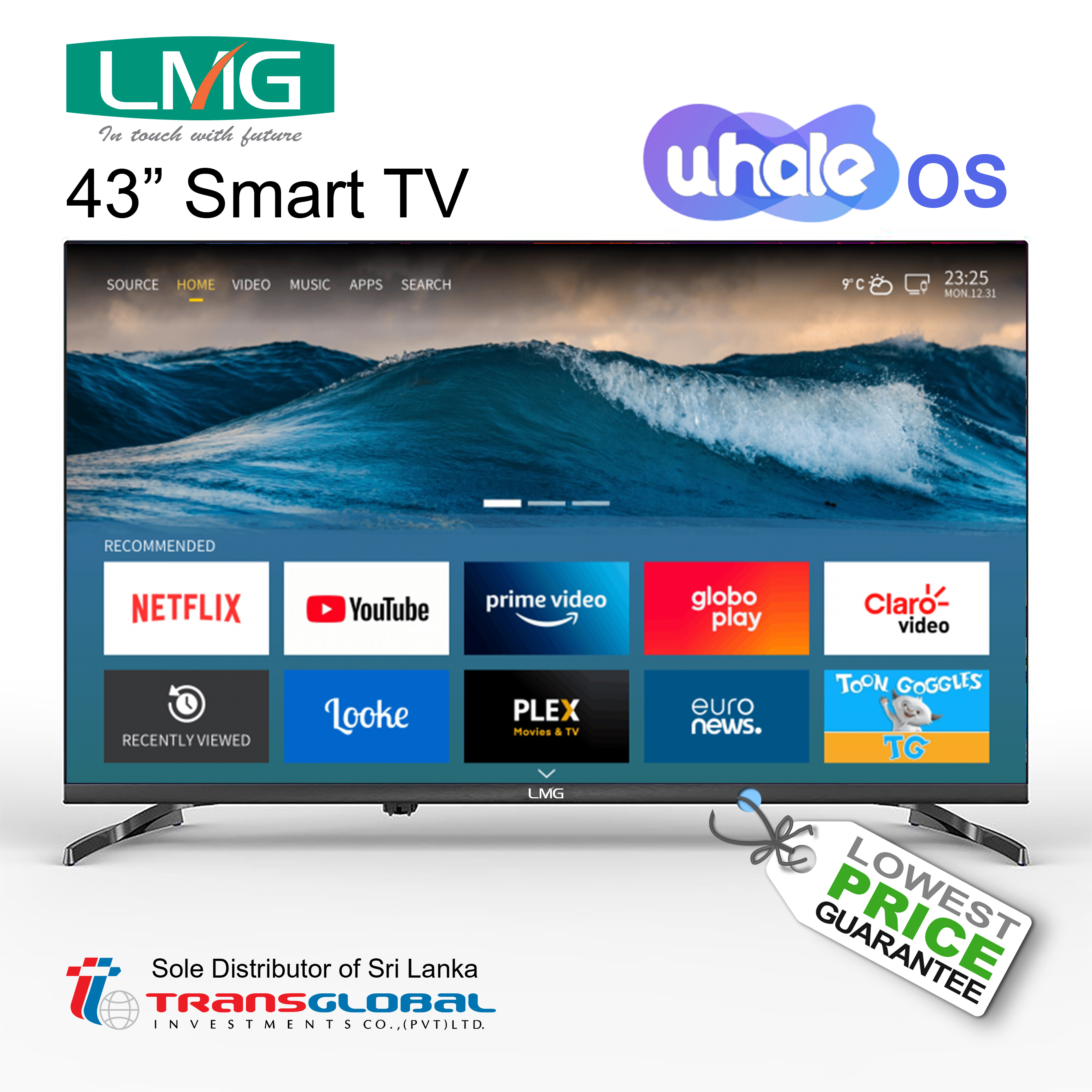 LMG 43 inch Full HD LED Frameless Smart TV | Daraz.lk