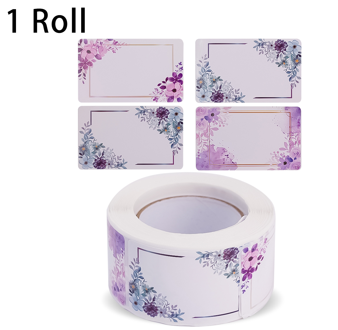 250Pcs/Roll Flowers Blank Labels Kitchen Handwritten Date Stickers Food ...