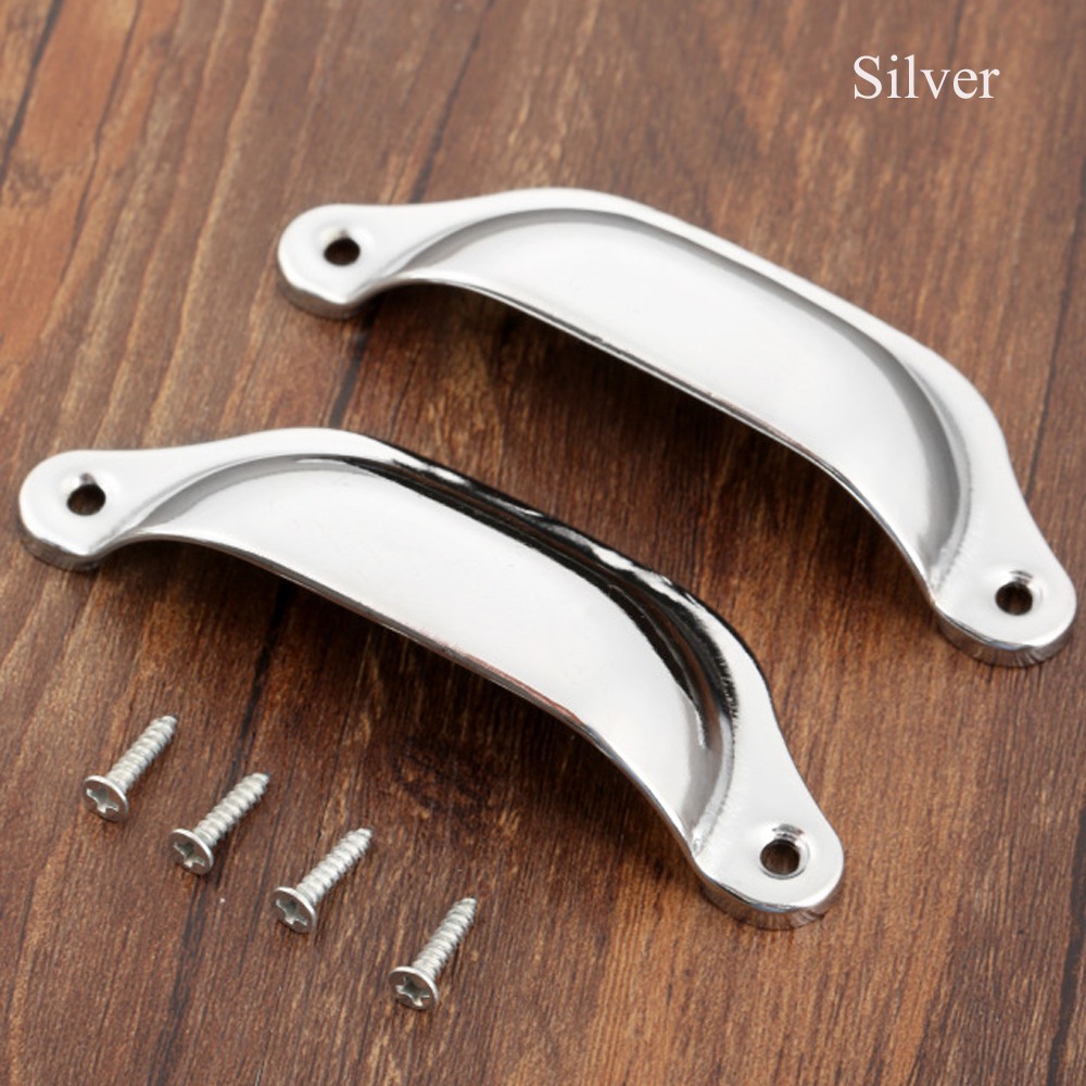 【Miga Plaza】1x2PCS Retro Cupboard Shell Shape Dresser Antique Brass ...