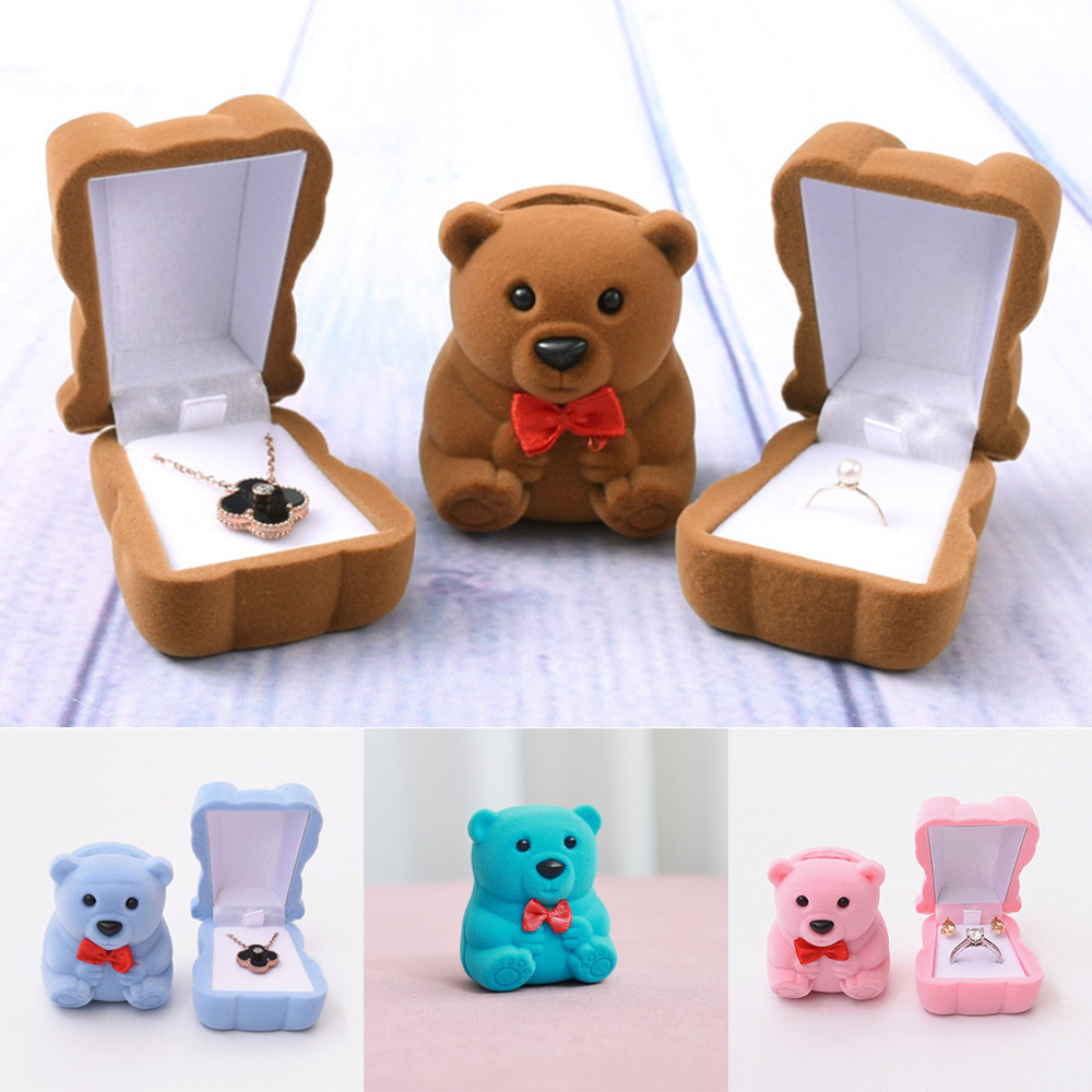 Wedding Ring Box Earrings Holder Ring Case Necklace Box Gift Box Bow ...