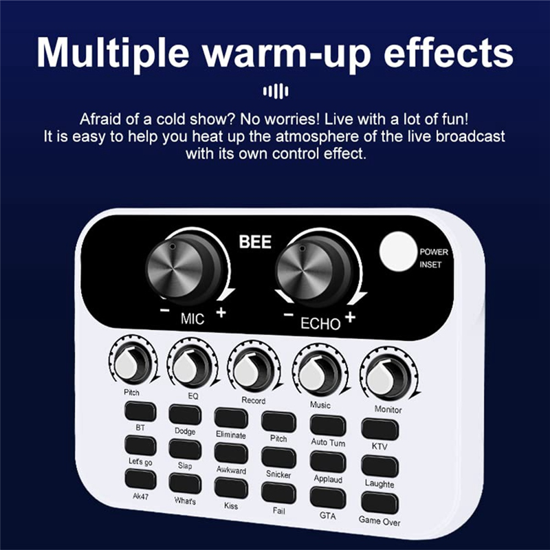 Live Sound Card V8 Mini Audio Interface Podcast Mixer Suitable for PC ...