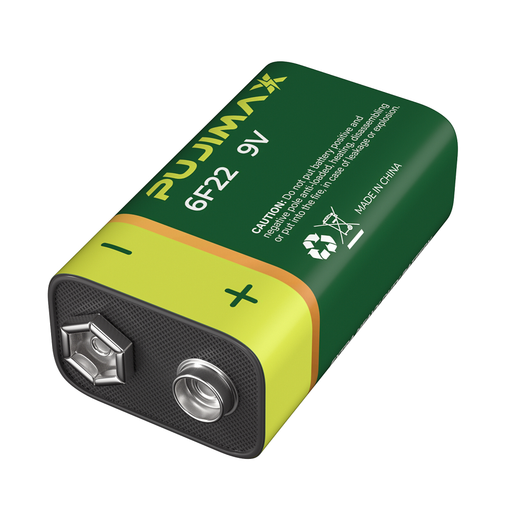 PUJIMAX 6f22 9v carbon dry battery 2pcs extra heavy duty 9v battery ...