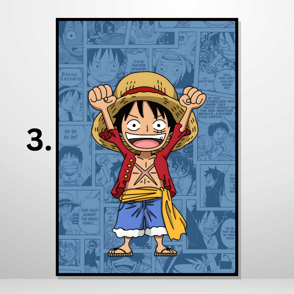 A3/A4 Size Framed wall posters Anime One Piece Luffy Zoro wall ...