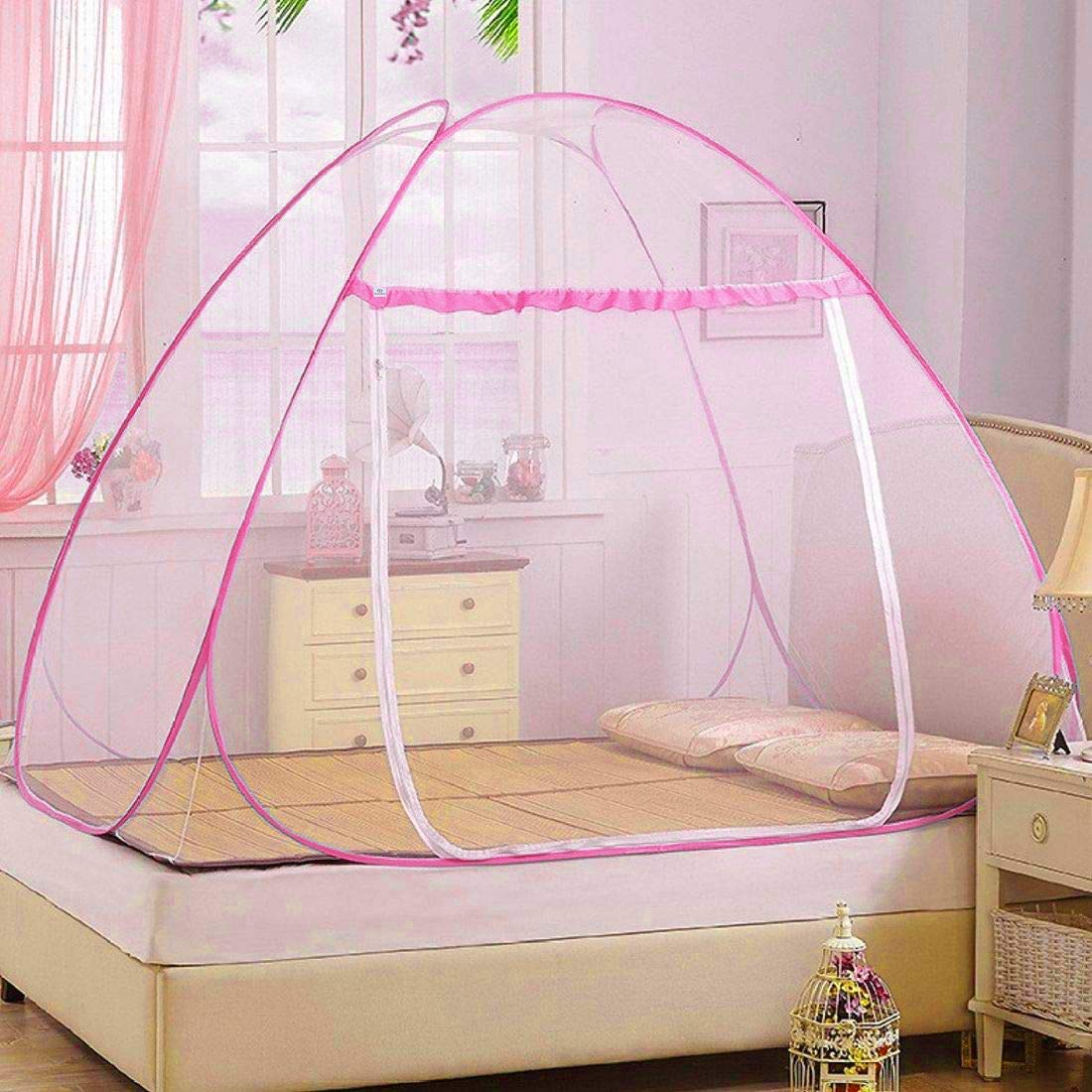Foldable Mosquito Net (6×6ft) One Side Zipper With Bottom Layer Net ...