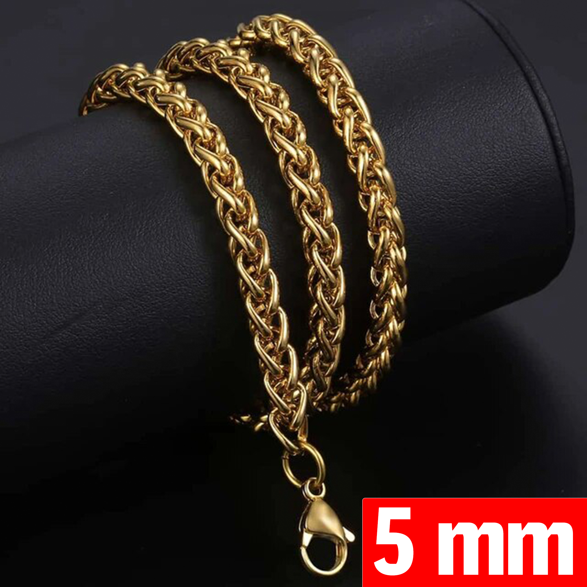 Glamon Spiga Wheat Chain Keel Link mens necklace high quality gold ...