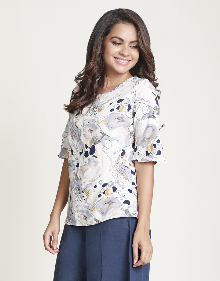 Spring & Summer Round Neck Printed Top | Daraz.lk