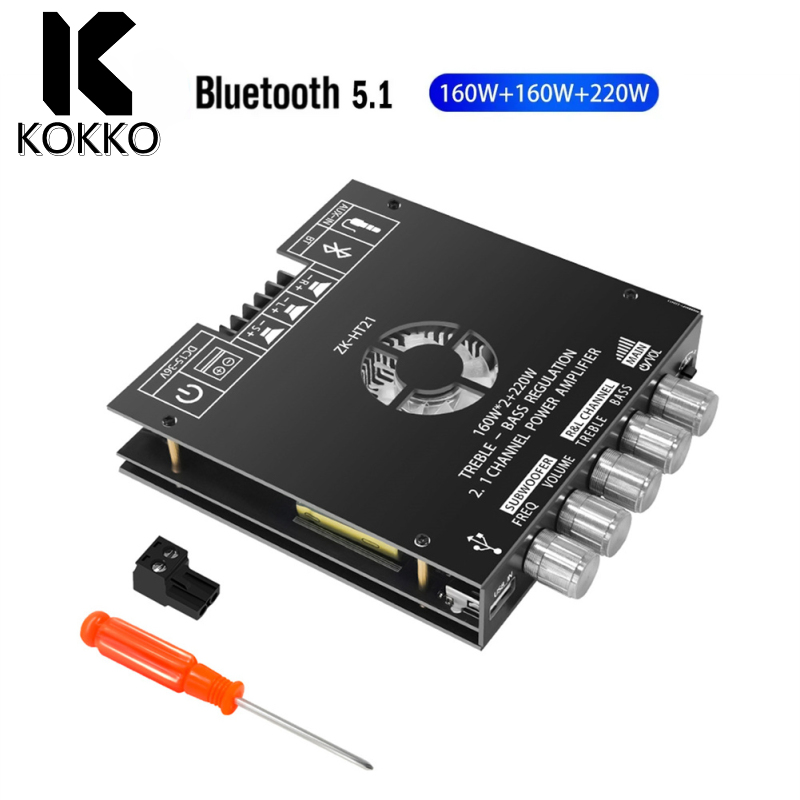 KOKKO 2.1 Channel TDA7498E 160WX2+220W Digital Power Amplifier Module High And Low Tone ...