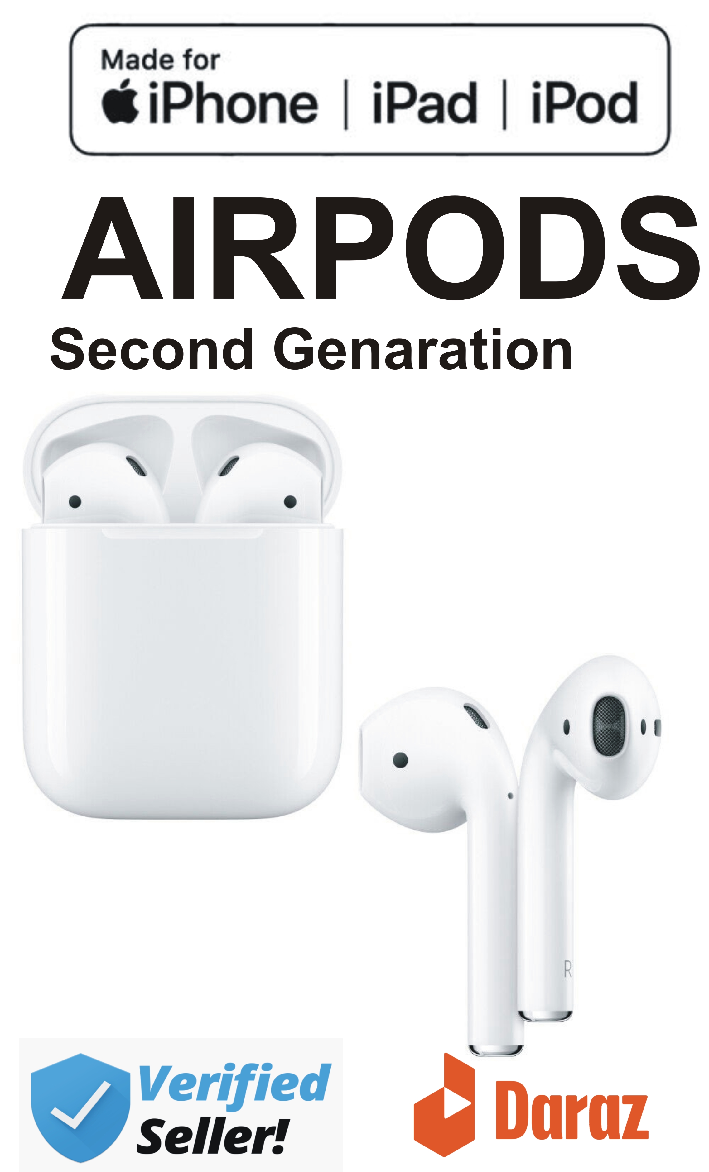 Wireless Airpod 2nd Generation Matter Black Edition AAA Premium Clone ...