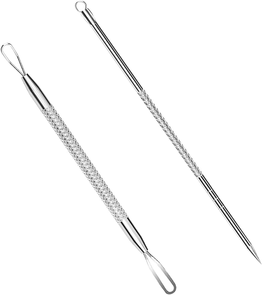 2PCS Acne Removal Needle Double Side Stainless Steel Skin Blackhead ...