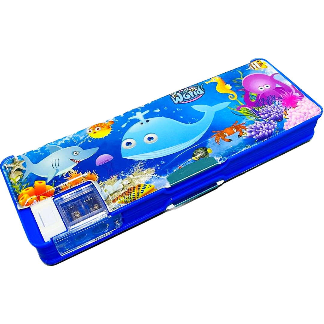 Kids pencil box case Magnetic Lock Pencil Box with Sharpener For Girls ...