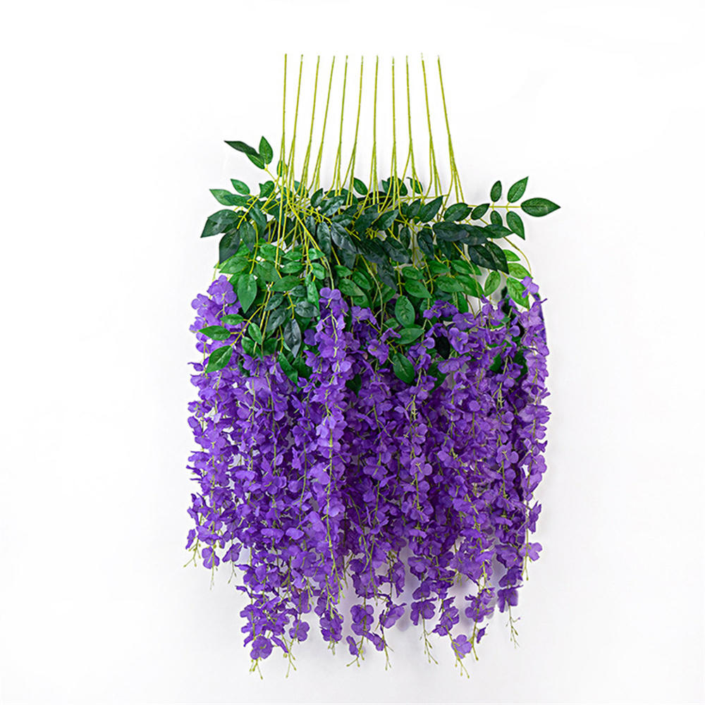 1 Piece Vine Garland Silk Hanging Ceiling Decoration Wisteria Leaf ...