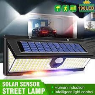 190 LED Solar Wall Lamp Outdoor LED Solar Light Waterproof | Daraz.lk