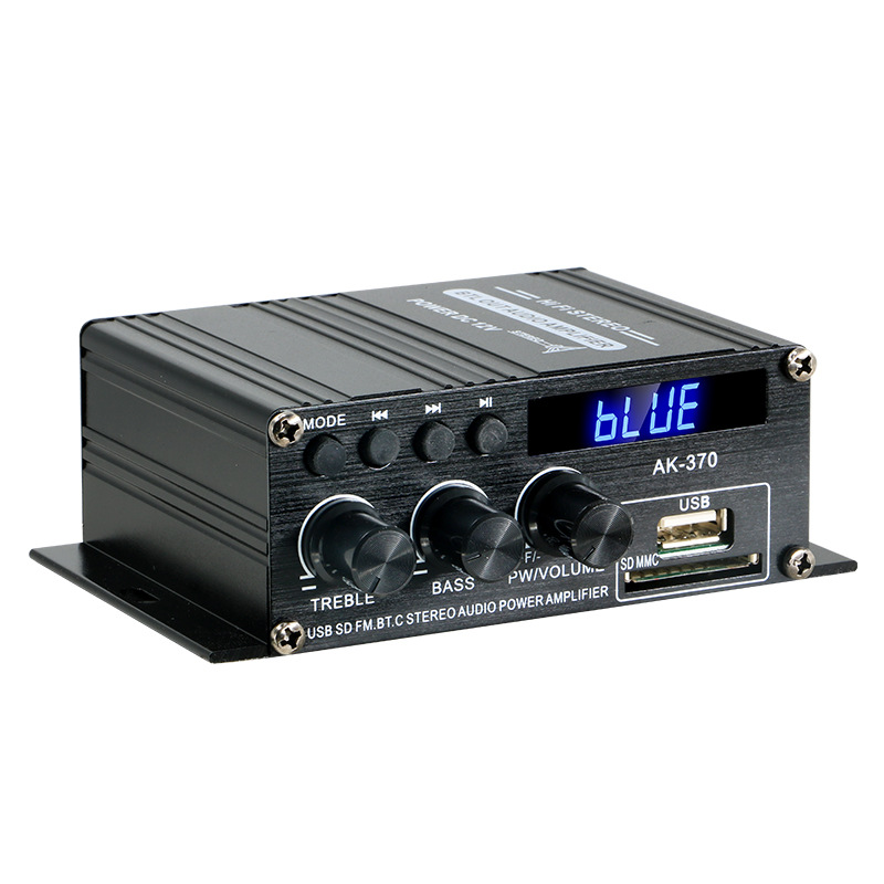 AK370 Bluetooth Hi-Fi Amplifier - Car Home 12V Amplifier Speaker System ...