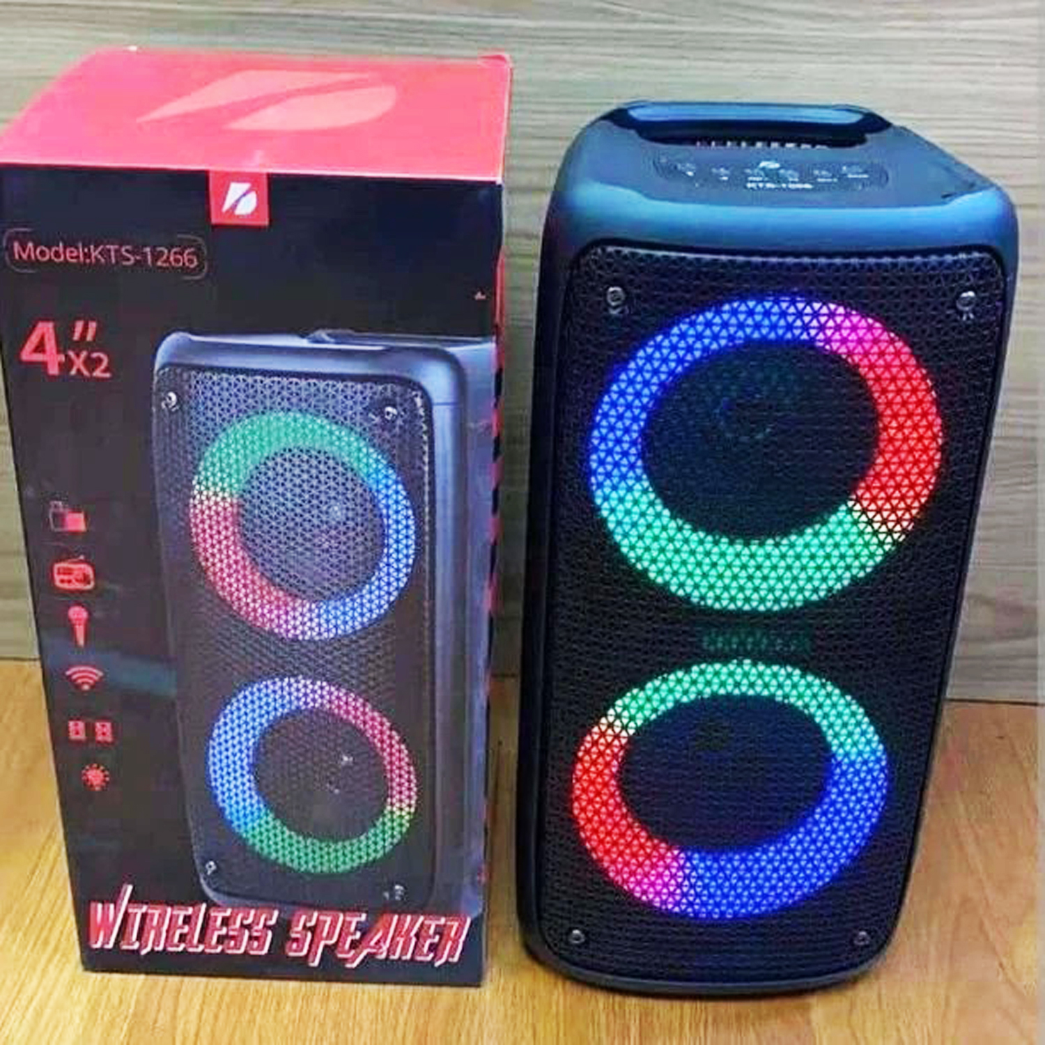 KTS-1266 Portable Wireless Bluetooth Speaker with Led Light RGB Support ...