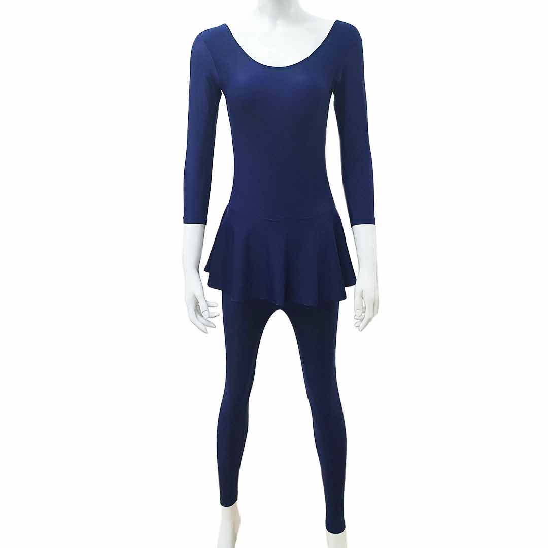 Women's Swim Dress with Full Length Pants and Flared Skirt, Soft ...