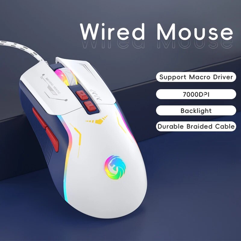 Wired gaming light-emitting Mice macro programming non-silent male and ...