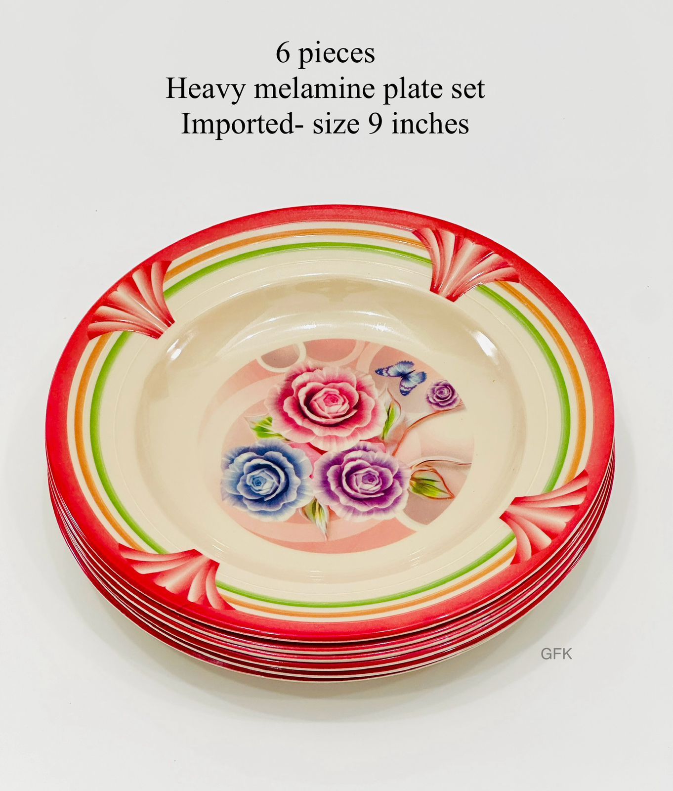 Buy 6 Pieces Heavy Melamine Plate Set / 9 inches / Heavy Plate