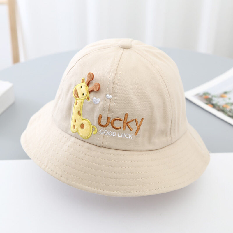 Boys Girls Good Luck Embroidered Fisherman Hat Lucky Summer Thin ...