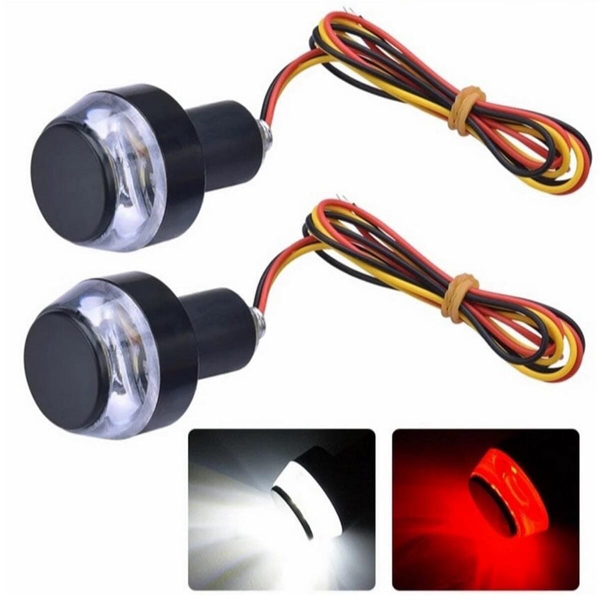 2Pcs Motorcycle Handlebar End Turn Light Universal 22mm Indicator ...
