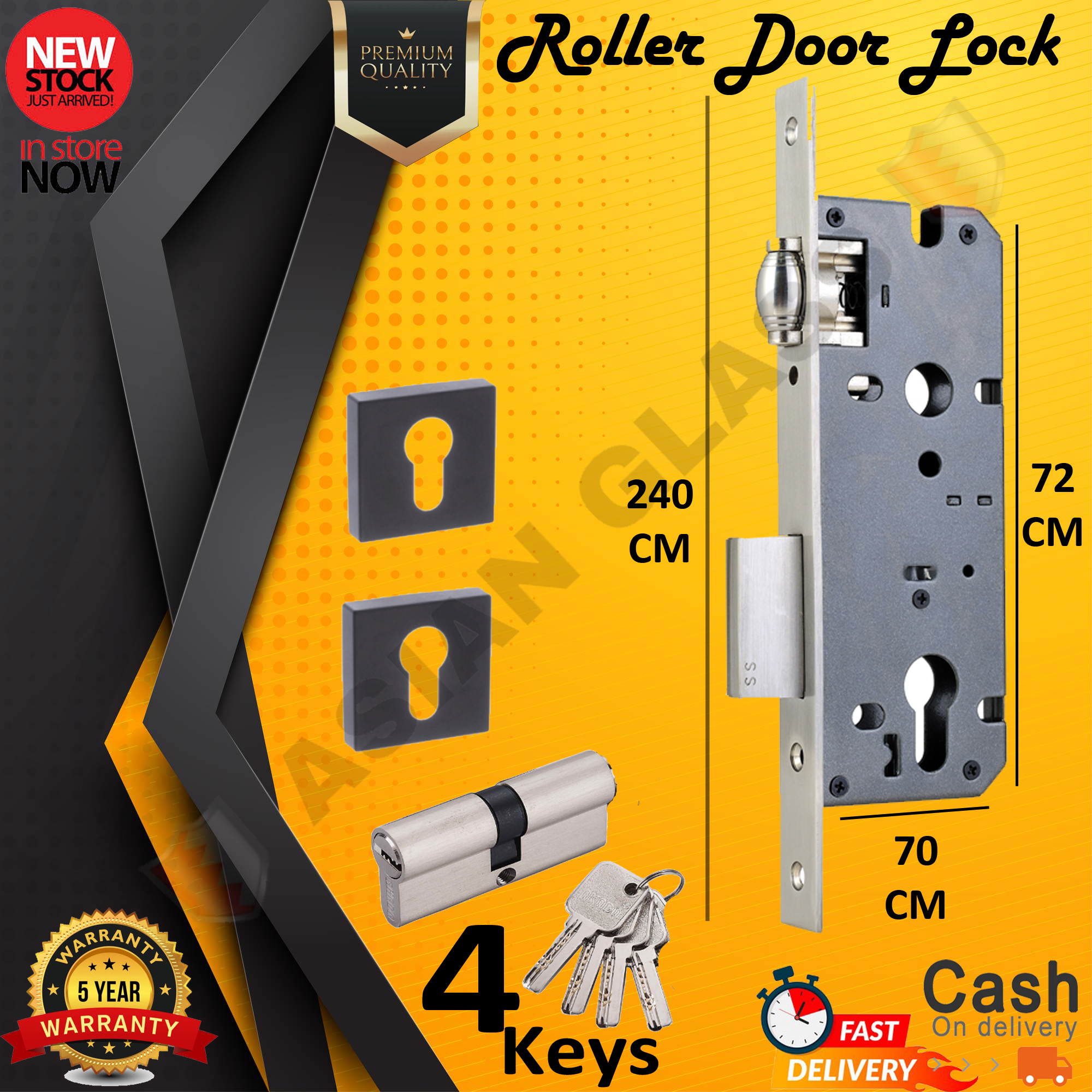 Roller Door Lock / Double Door Lock / Lock Body | Daraz.lk