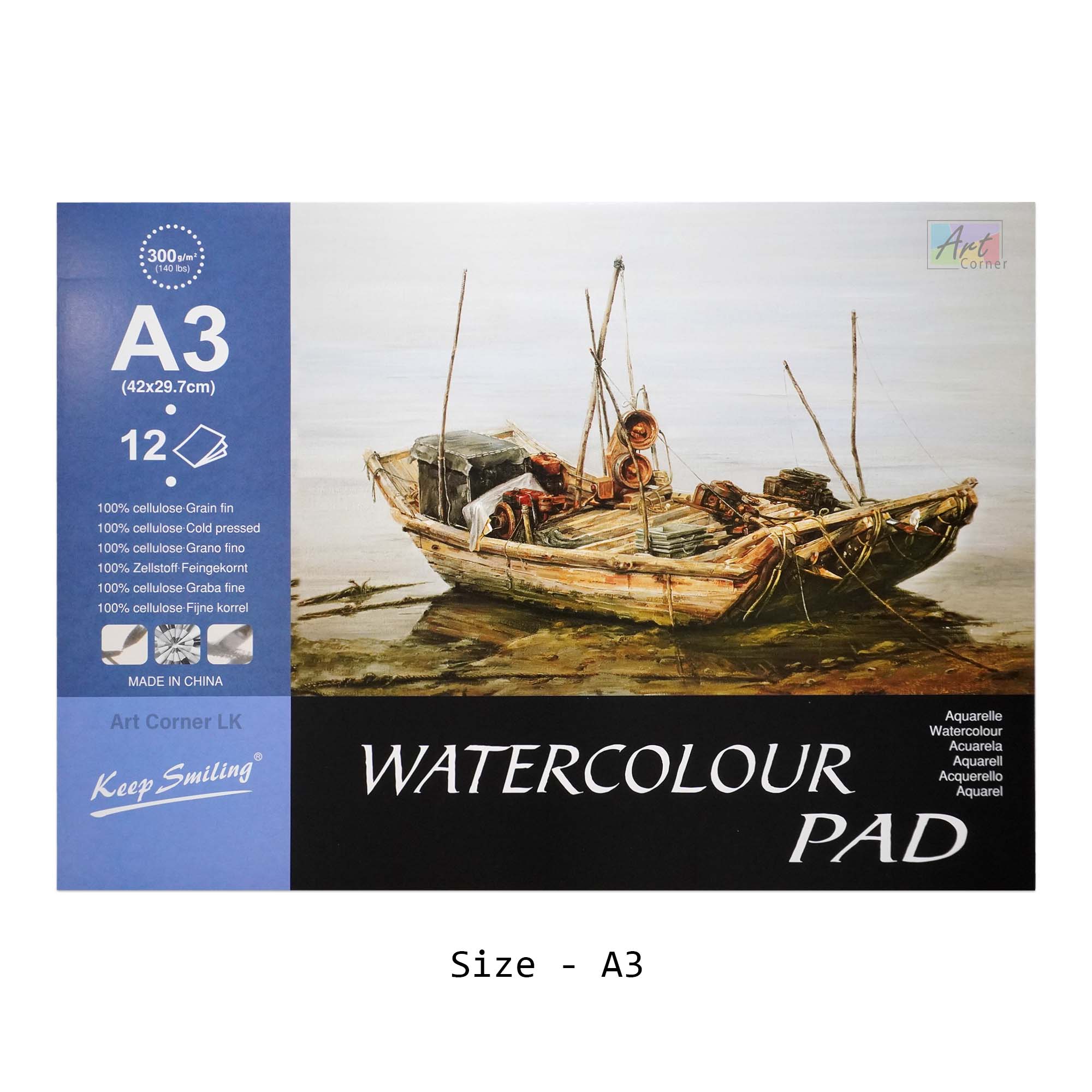 Keep Smiling Water Colour Pad Paper Artist Grade 300 GSM A3 A4 | Daraz.lk