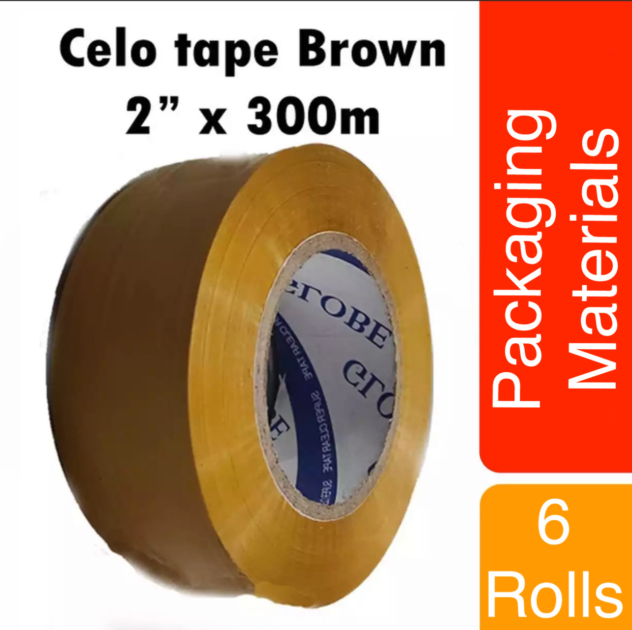 Cello Tape Transparent/Brown (6 pcs) Packaging Tape 2 inch x 300m with ...
