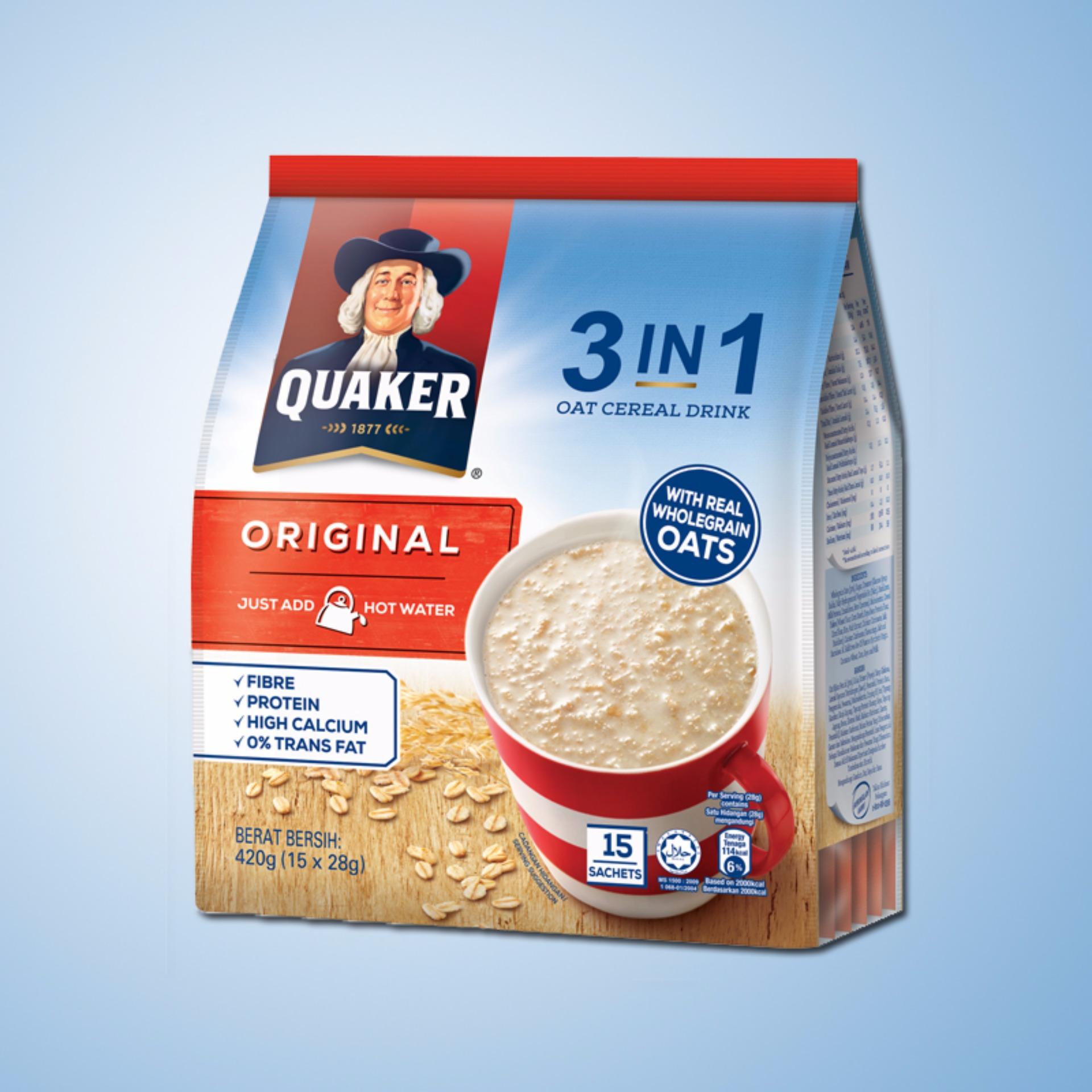 FAST Prepare Quaker Orignal Australian Wholegrain Oat Cereal Drink 3 in 1 Just Add Hot Water ...
