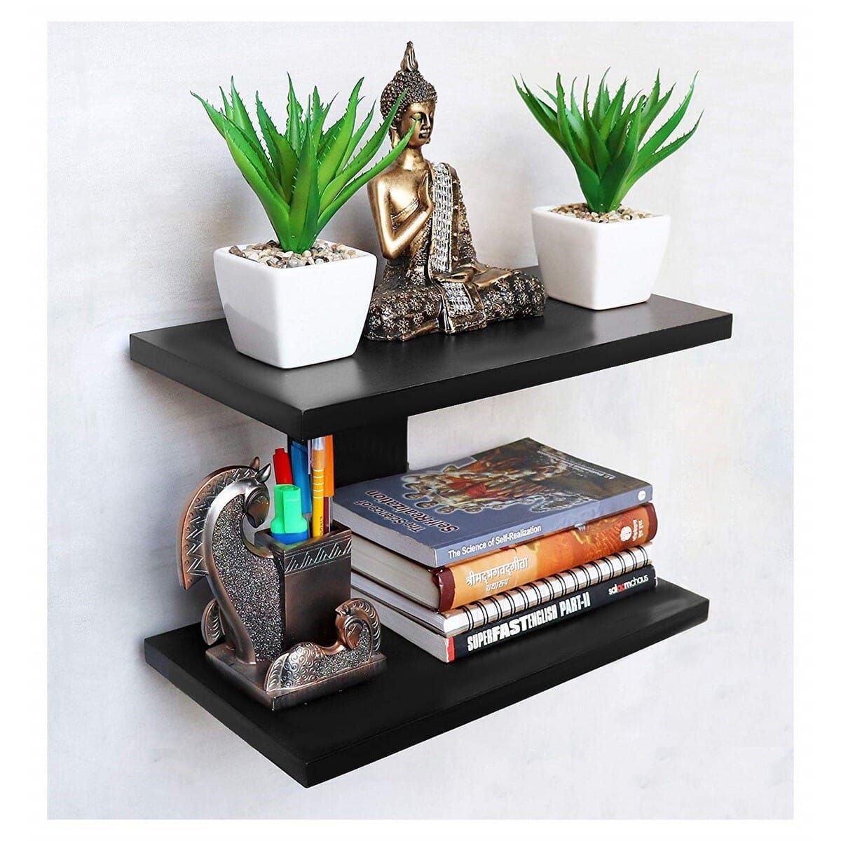 Wall Shelf Wall Mounted Book Shelves Wall Shelves Rack (Standard, Brown ...