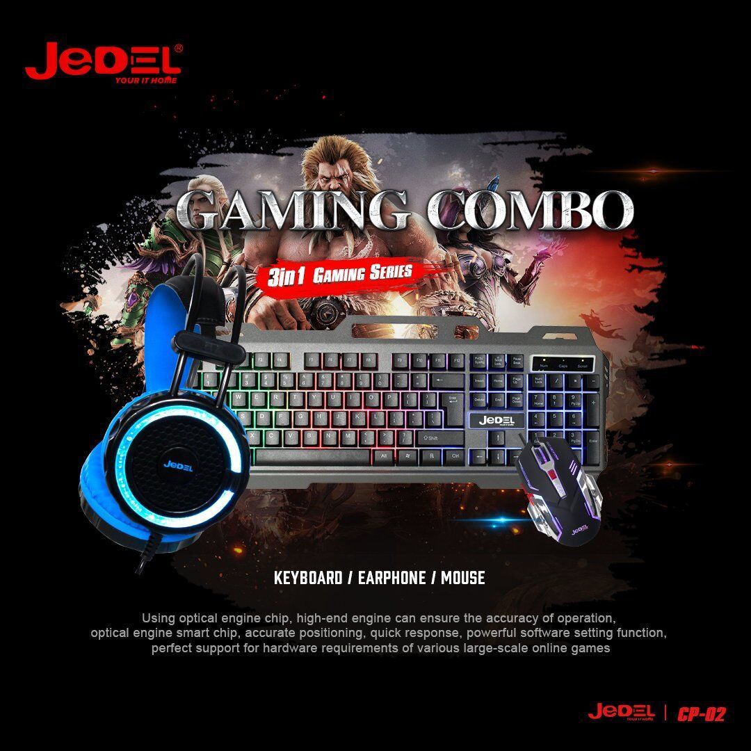 3 in 1 Gaming Keybord with Mouse and Headset Jedel | Daraz.lk
