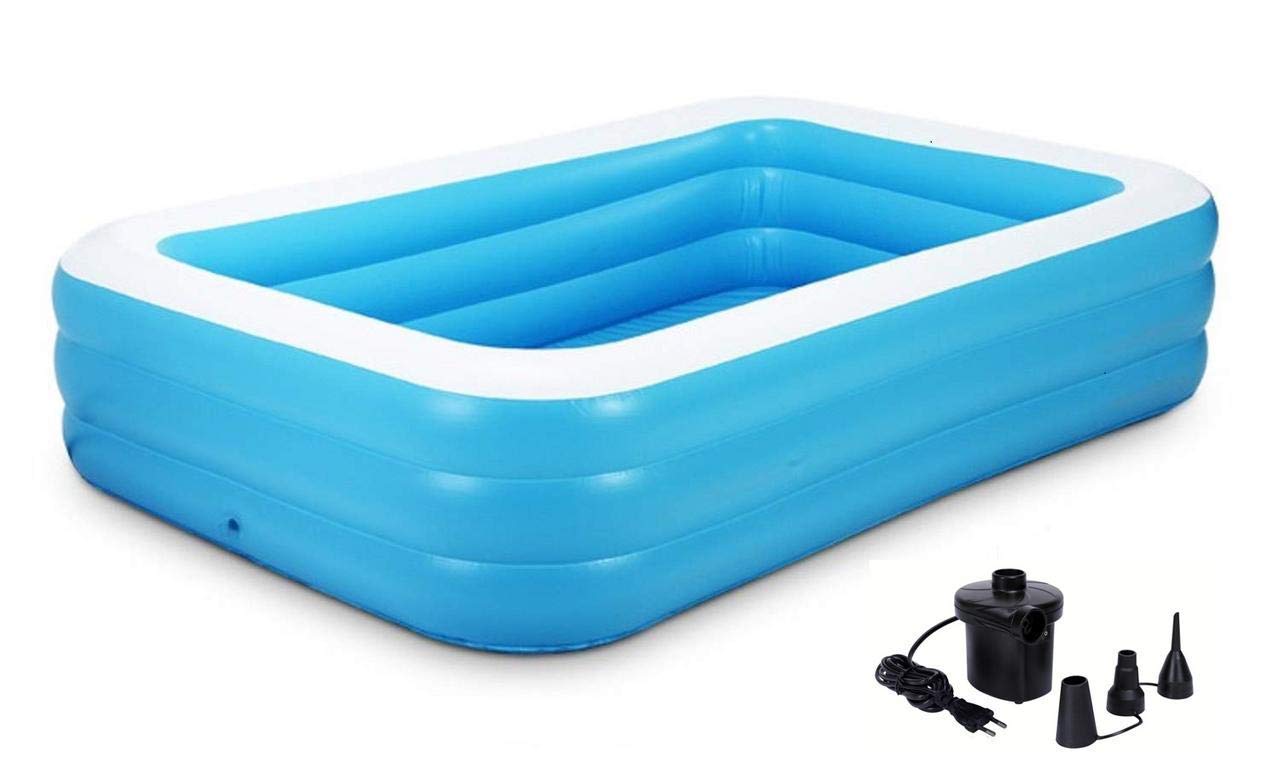Portable Inflatable Family Swimming Pool Indoor Outdoor with FREE Foot ...