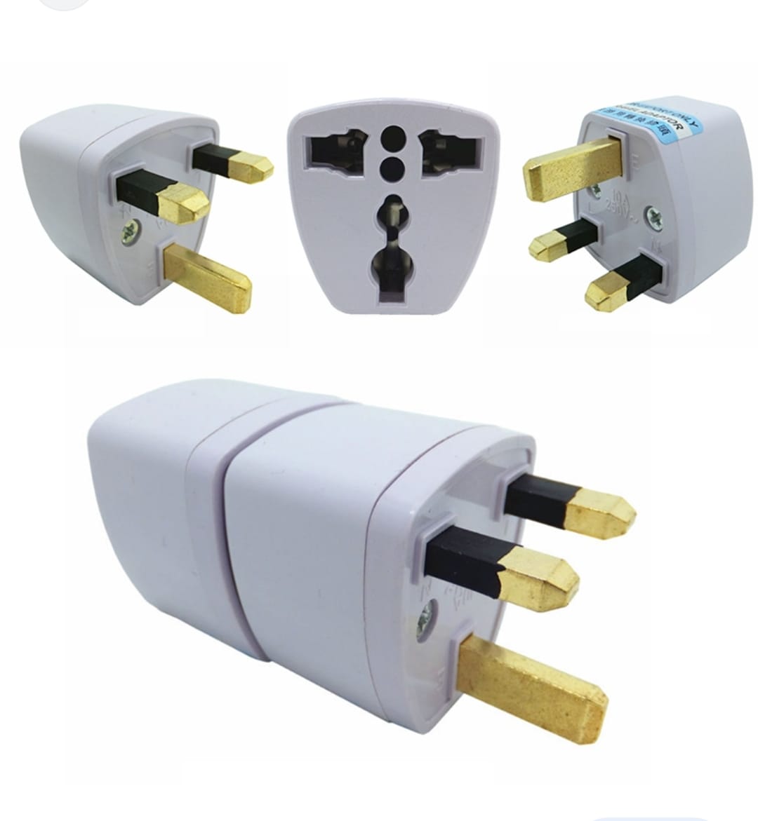 Square pin to Round pin Multi plug Socket Universal Adapter | Daraz.lk