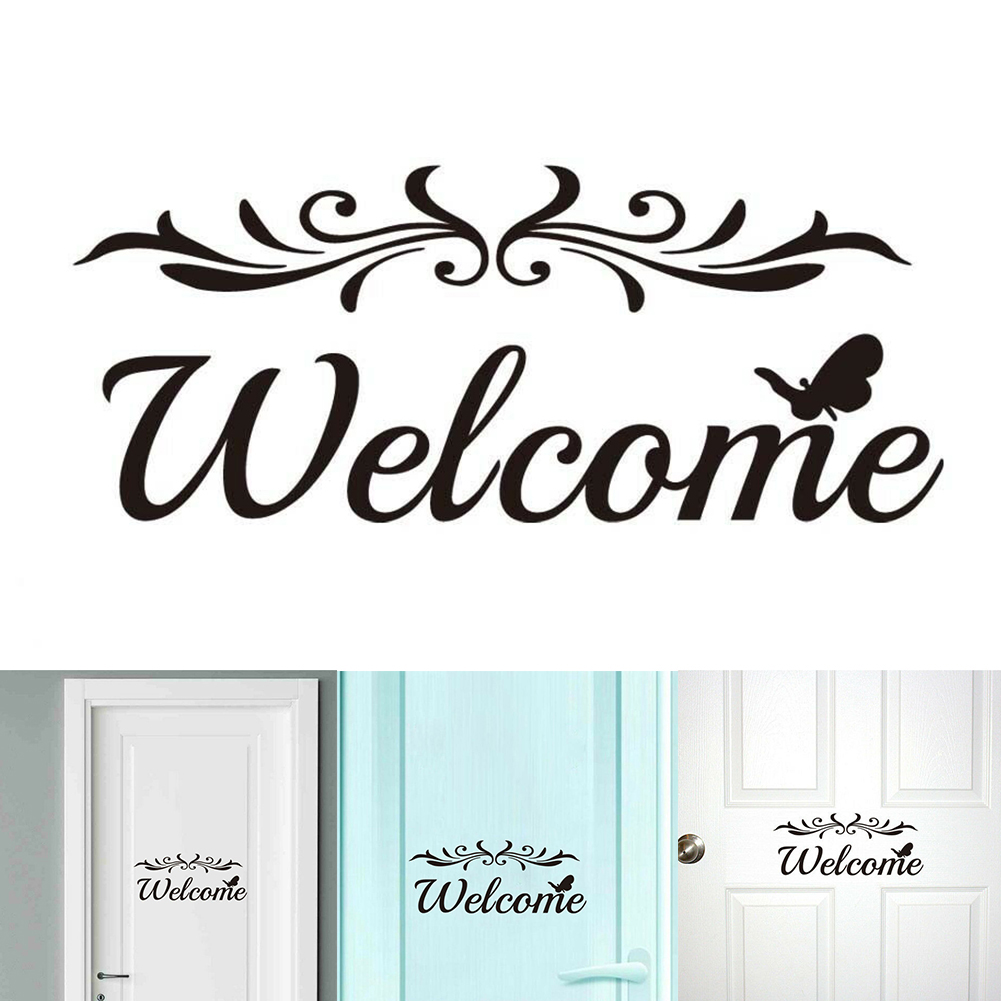 Welcome Wall Decal Home Door DIY Removable PVC Sticker Art Entryway ...