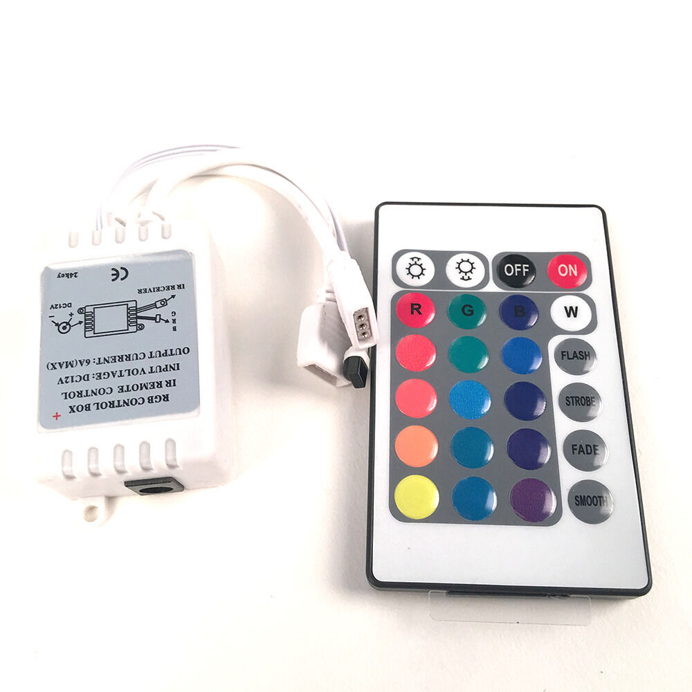 LED strip lights DC12V 24keys IR remote RGB controller box full set ...