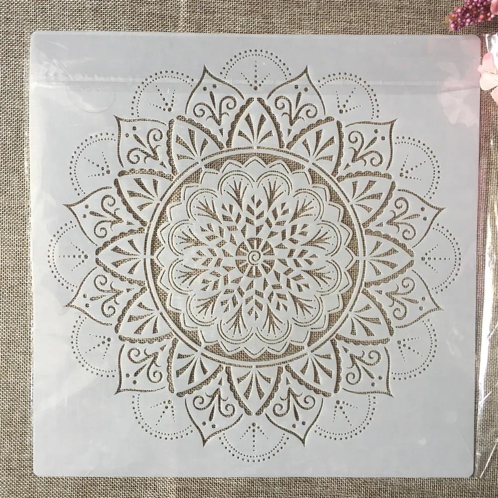 Maoxia 30*30cm Mandala Geometry Taiji DIY Layering Stencils Wall ...