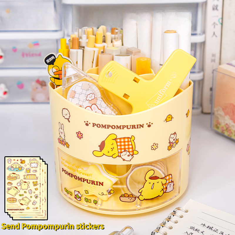 Miniso Sanrio Rotating Pen Holder Storage Box Desk Organizer Kawaii ...