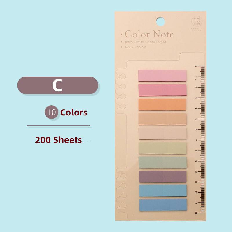 RHS Online 200 Sheets 10 Colors Solid color Sticky Notes Set Memo Pad ...
