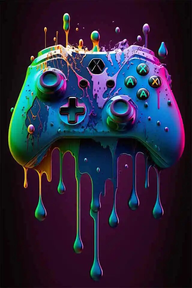 wall art Nordic Aesthetics Wall Art Colorful Game Controllers HD Oil On ...