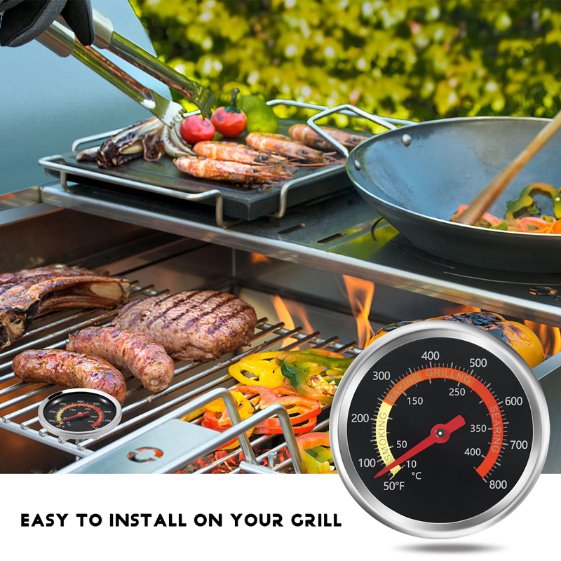 Grill Thermometer Smoker Temperature Gauge Charcoal Grill Pit Smoker ...