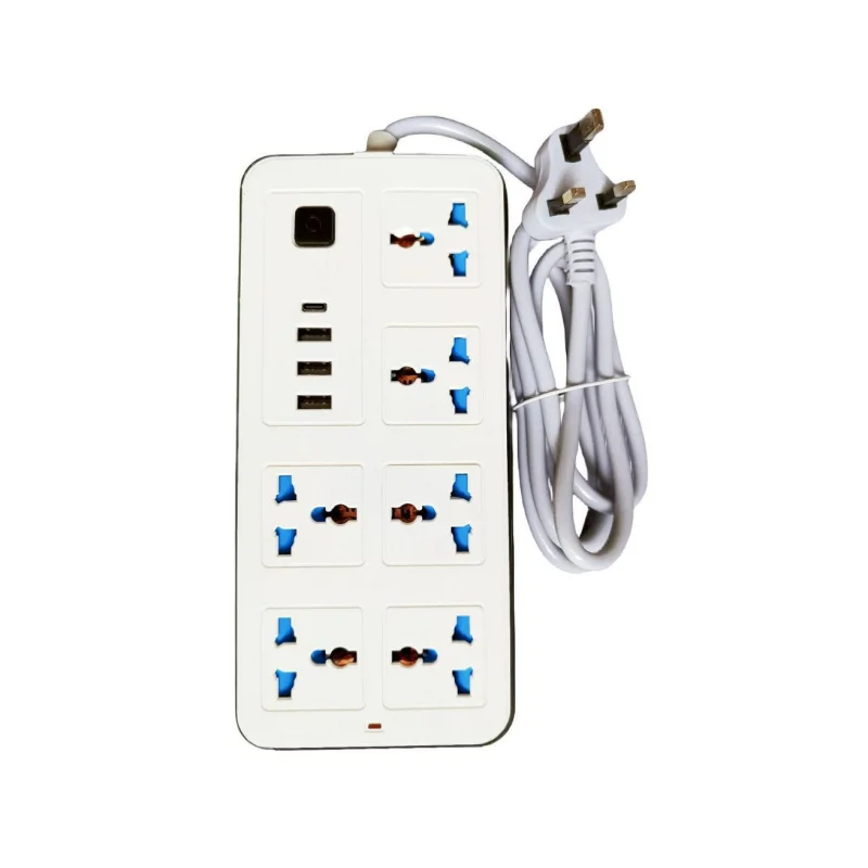 Multi Plug With Wire Code 3 in 1 USB Ports Type C port 4 Power Socket ...