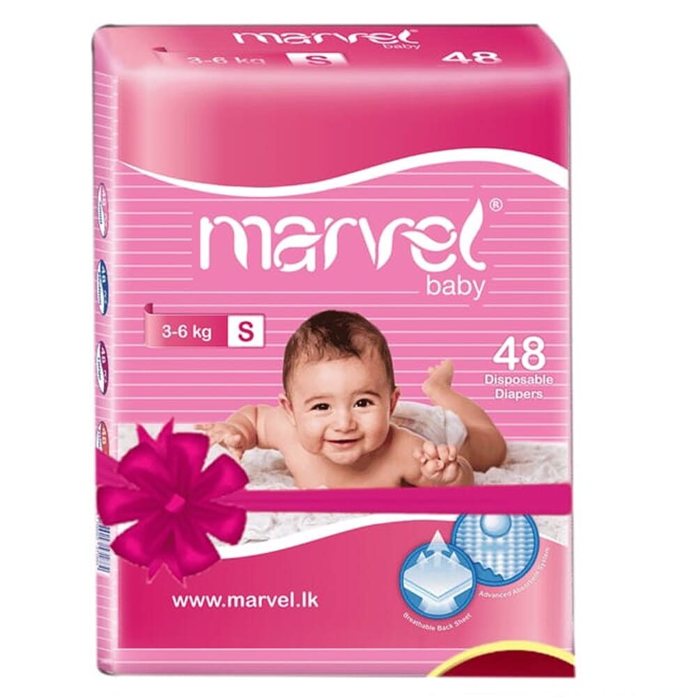 Marvel Baby Diapers - Small - 48 pcs | Daraz.lk