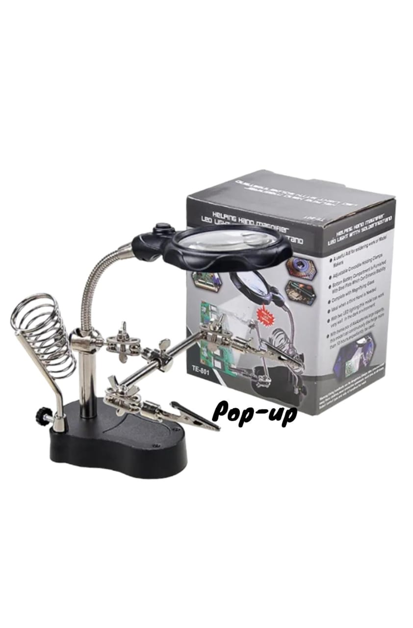 TE-801 Helping Hand Magnifier LED Light With Soldering Stand | Daraz.lk