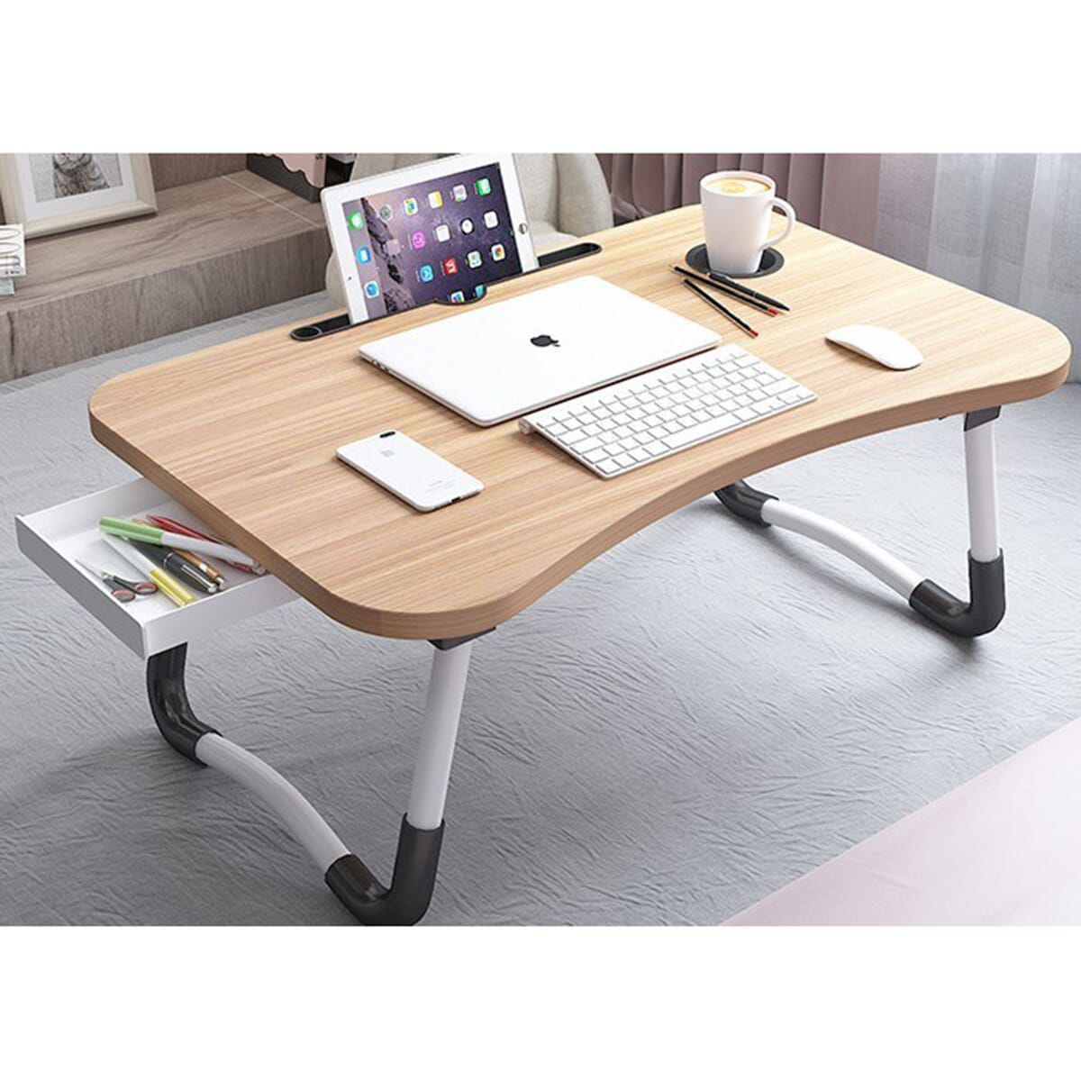 Laptop Table Wood Home Foldable Lazy Bed Desk/Portable Mainstays Laptop ...