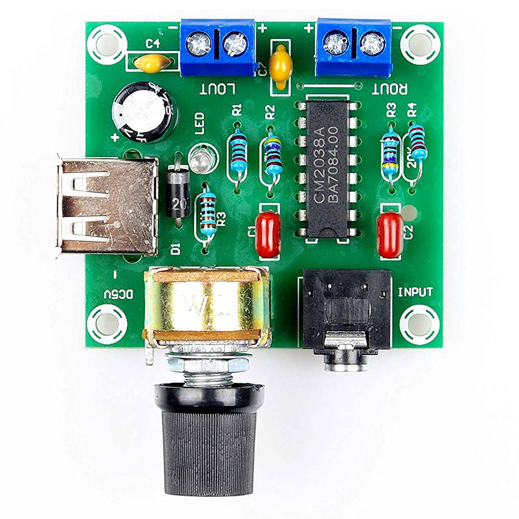 Mini Power Amplifier Board 5W+5W HiFi Two-Channel PM CM2038 5V USB ...