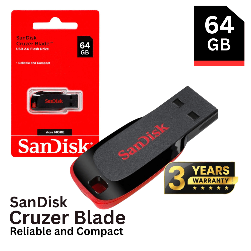 SanDisk Cruzer Blade 32GB, 64GB, 128GB USB 2.0, Flash drive, Pendrive ...