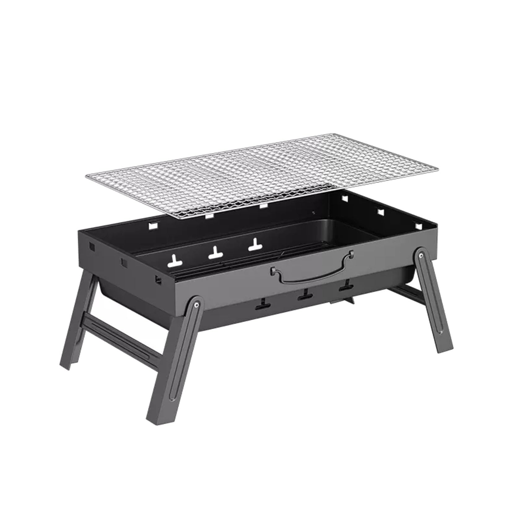 Portable BBQ Machine Portable Stainless BBQ Stove Steel Black Charcoal ...